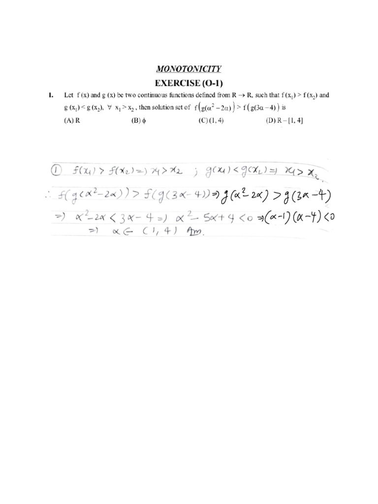 Strictly Increasing Functions Analysis | PDF