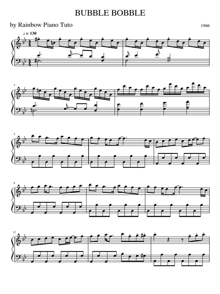 Bubble Bobble Main Theme - 1986 | PDF | Video Games | Puzzles