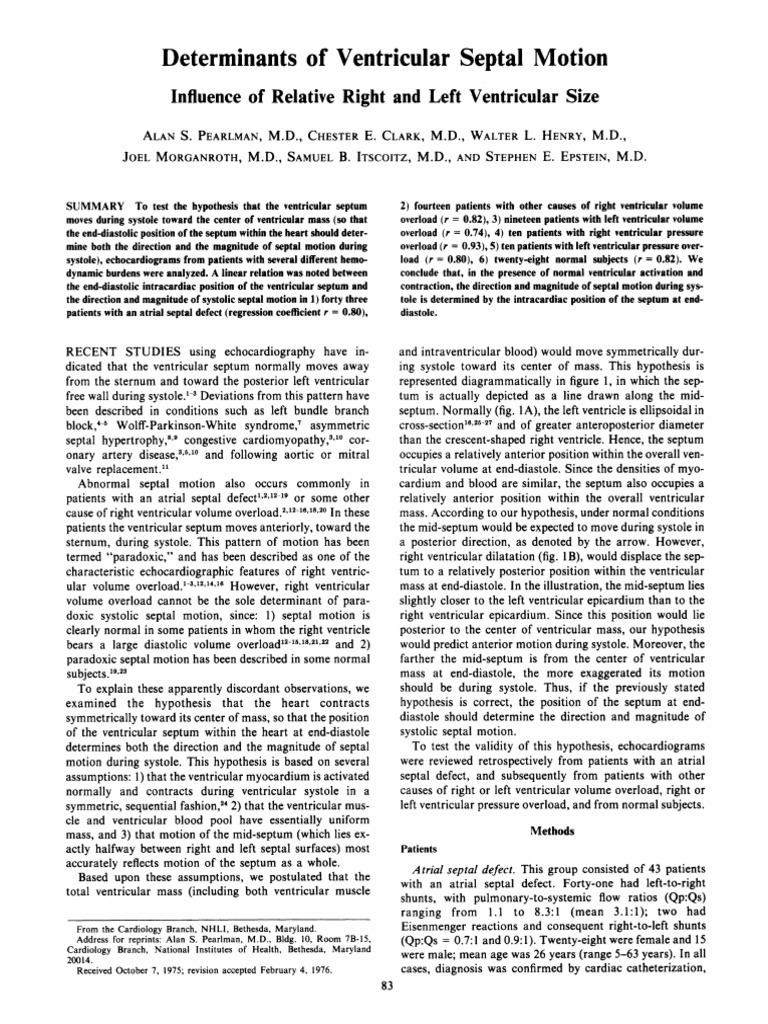 Determinants of Ventricular Septal Motion | PDF | Ventricle (Heart ...