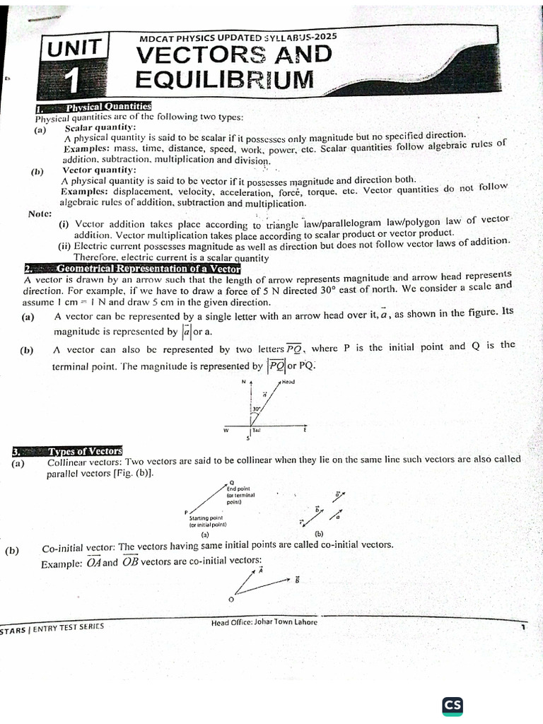Physics Practice Notes .MDCAT 2025 | PDF