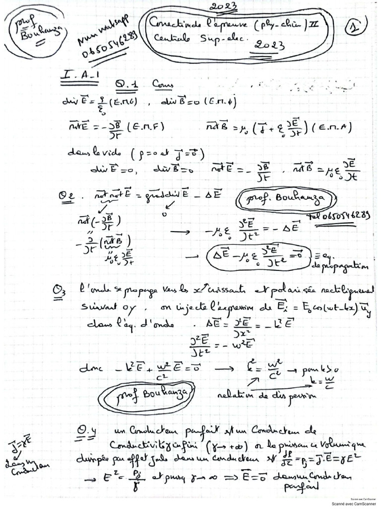 A Correction Central Phy 2023 MP-1 | PDF