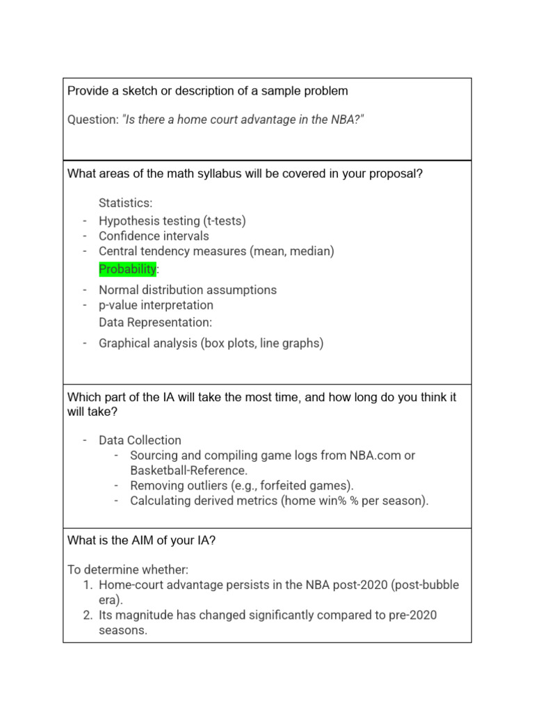 Marcus TSANG - IA Proposal Math | PDF