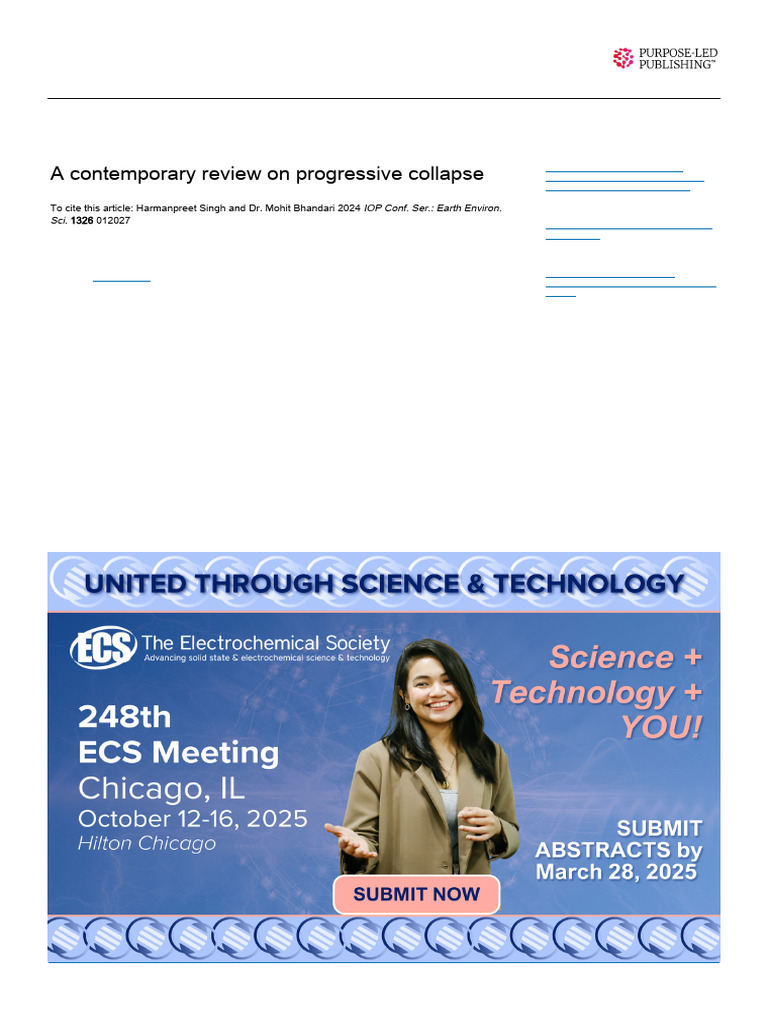 A Contemporary Review On Progressive Collapse | PDF | Buckling | Beam (Structure)