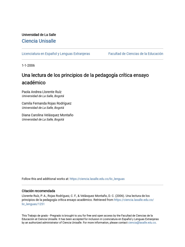 3 Visiones de La Pedagogia Critica | PDF | La teoría crítica | Pedagogía