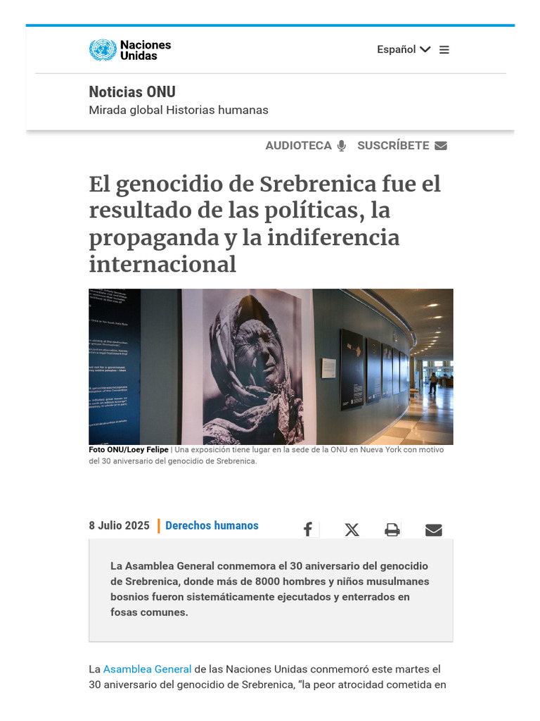 El Genocidio de Srebrenica Fue El Resultado de Las Políticas, La ...