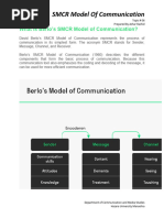 David Berlo (1960) SMCR Model of Communication | PDF | Communication | Cognition