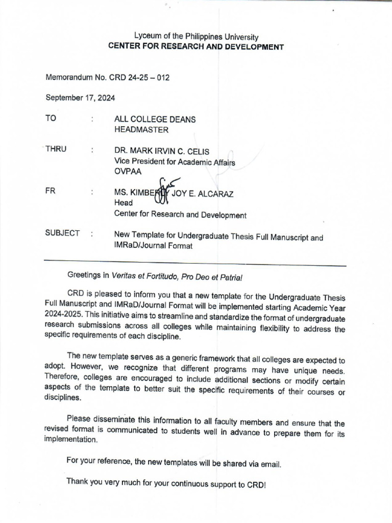 Memorandum No. CRD 24-25 - 012 | PDF