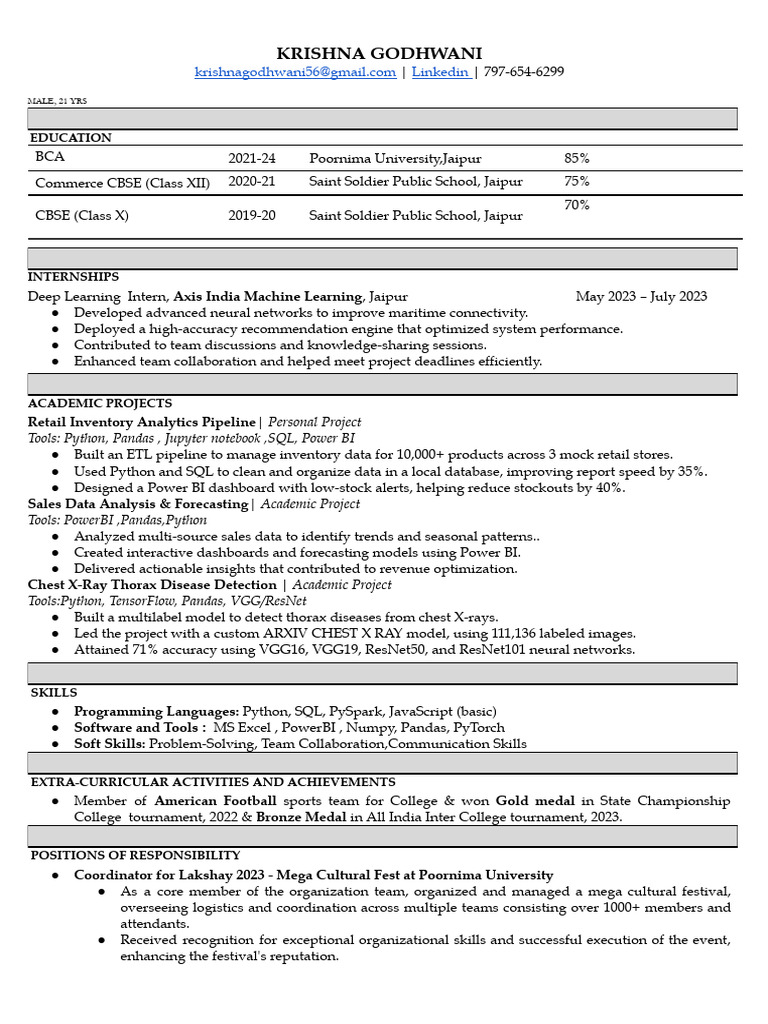 Krishna Godhwani Resume | PDF | Data Management | Data