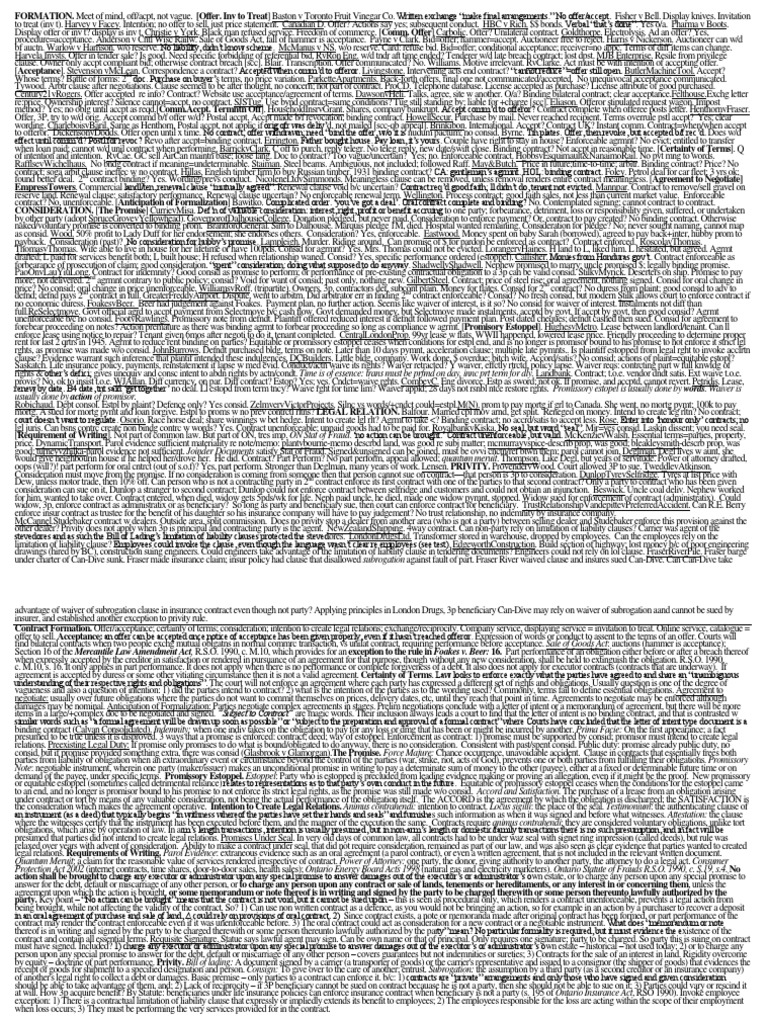 Contract Formation and Acceptance Guide | PDF | Estoppel | Consideration