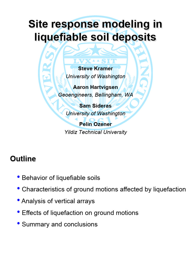 Kramer ESG4 Plenary Site Response Modeling in Liquefaction Soils | PDF ...