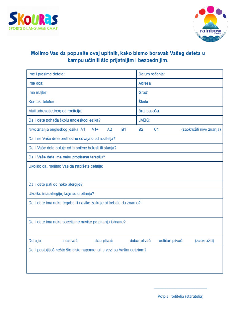 Upitnik Za Roditelje 2025.. - Ae80679e 6d00 4489 Bef4 66a8cc05bfa6 | PDF