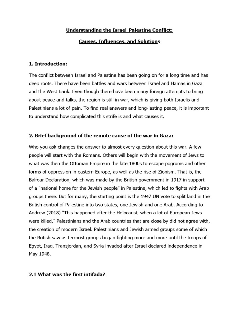Israel-Palestine Conflict Overview | PDF | Israel | World Politics