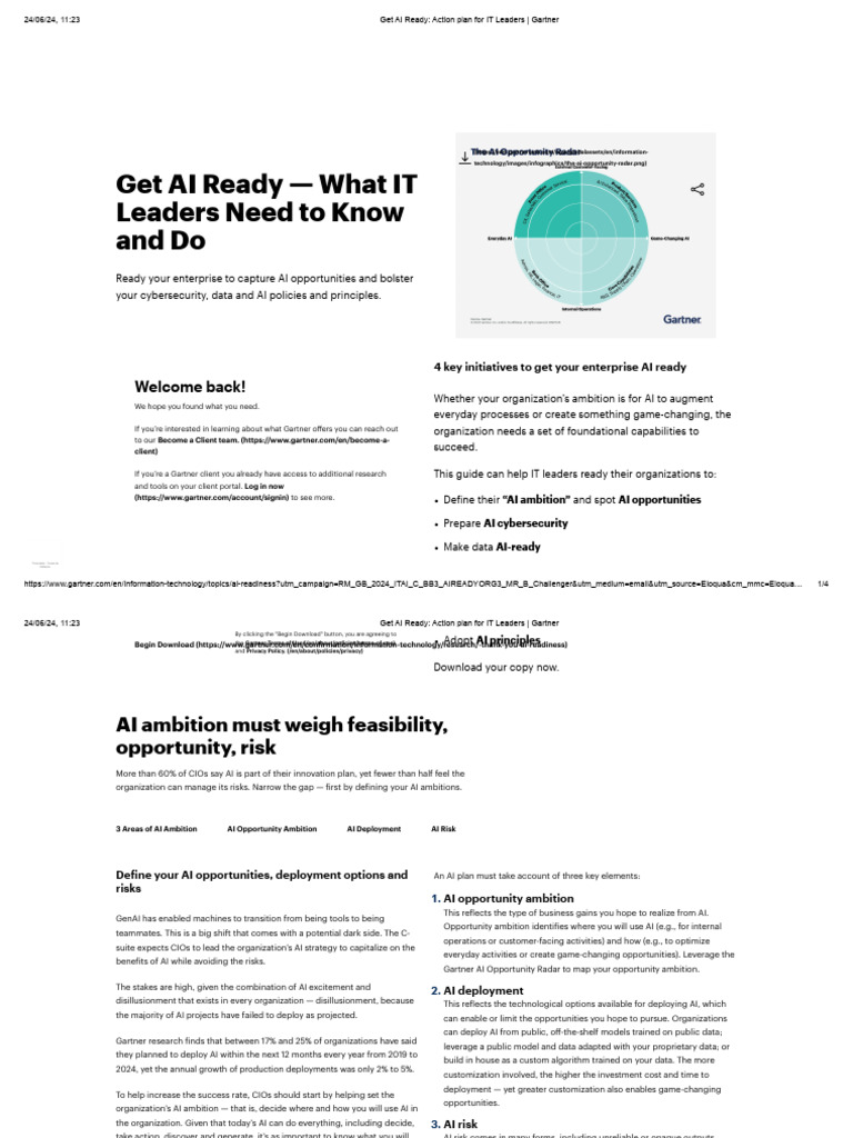 01 - Get AI Ready - Action Plan For IT Leaders - Gartner | PDF | Artificial Intelligence ...