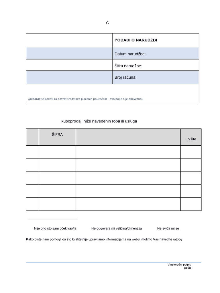 Obrazac Za Jednokratni Raskid Ugovora Ronis | PDF