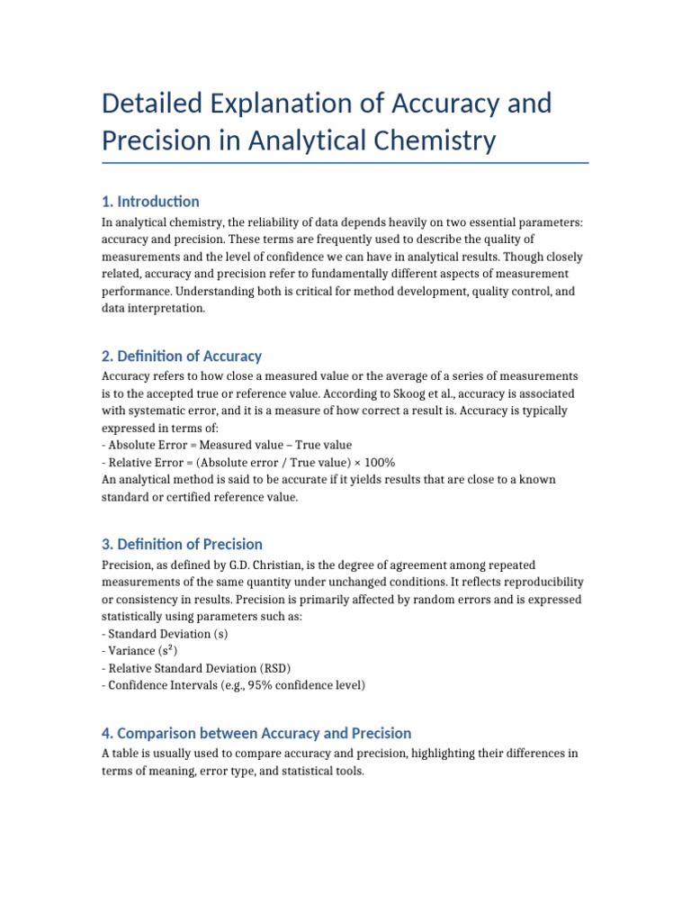 Accuracy vs. Precision in Chemistry | PDF | Accuracy And Precision ...