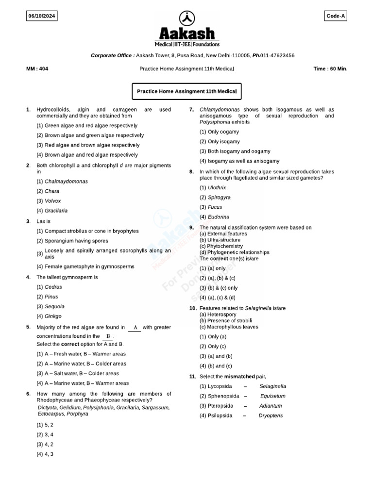 Plant Kingdom Worksheet | PDF