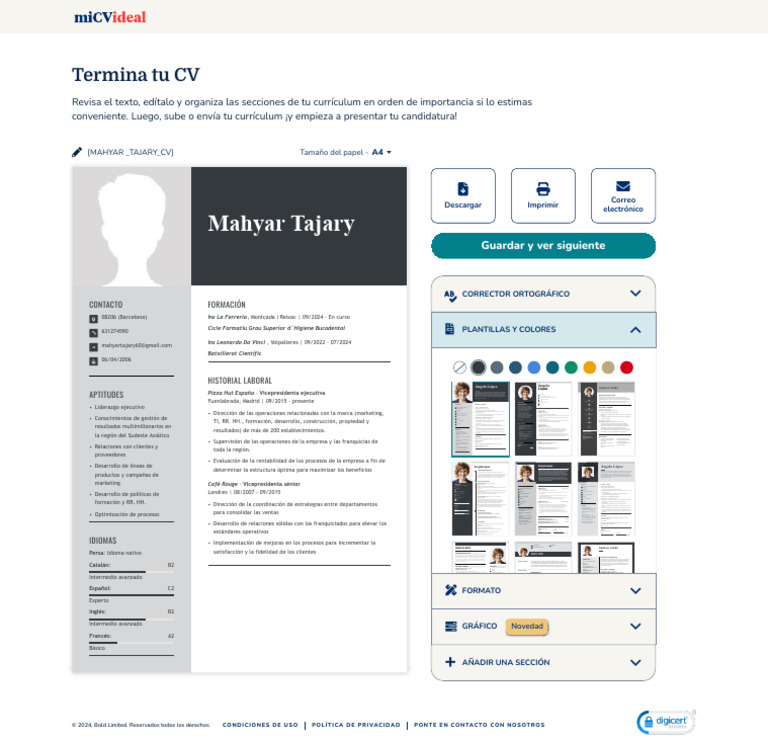 Finalizar CV - Mi CV Ideal | PDF | Diseño gráfico | Diseño