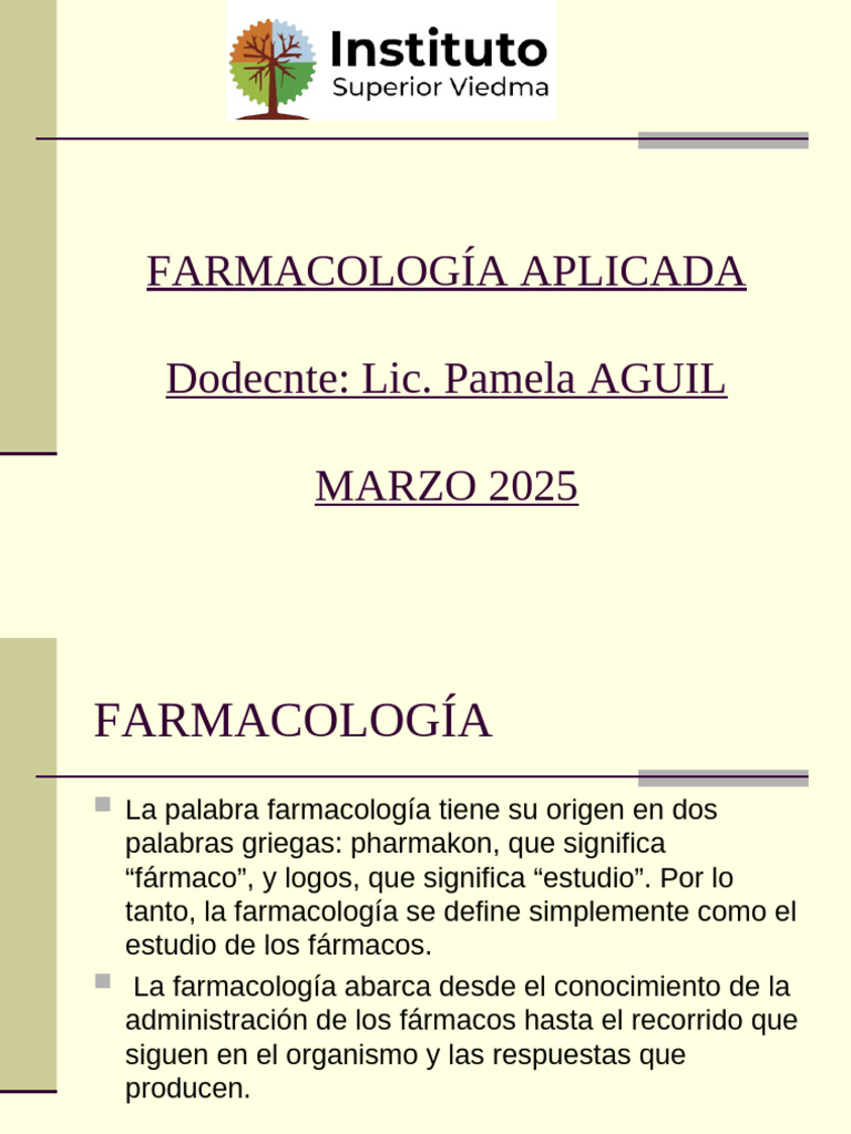 Clase 1. Conceptos Basicos de Farmacología. | PDF | Medicamentos con receta | Farmacología
