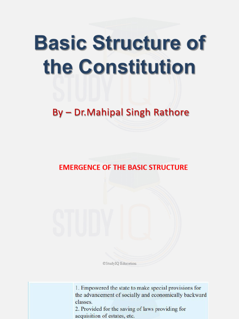 Basic Structure of the Indian Constitution | PDF | Government ...