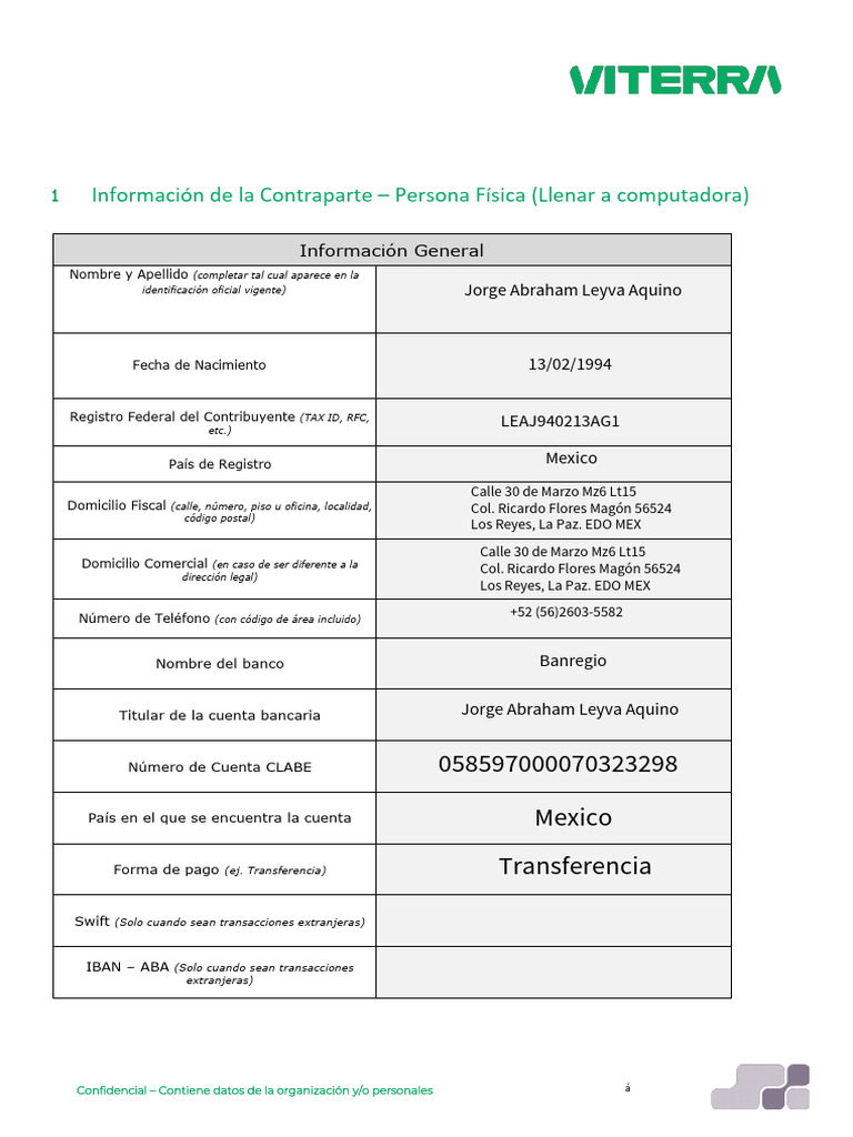 Documentacion Viterra | PDF | Transferencia bancaria