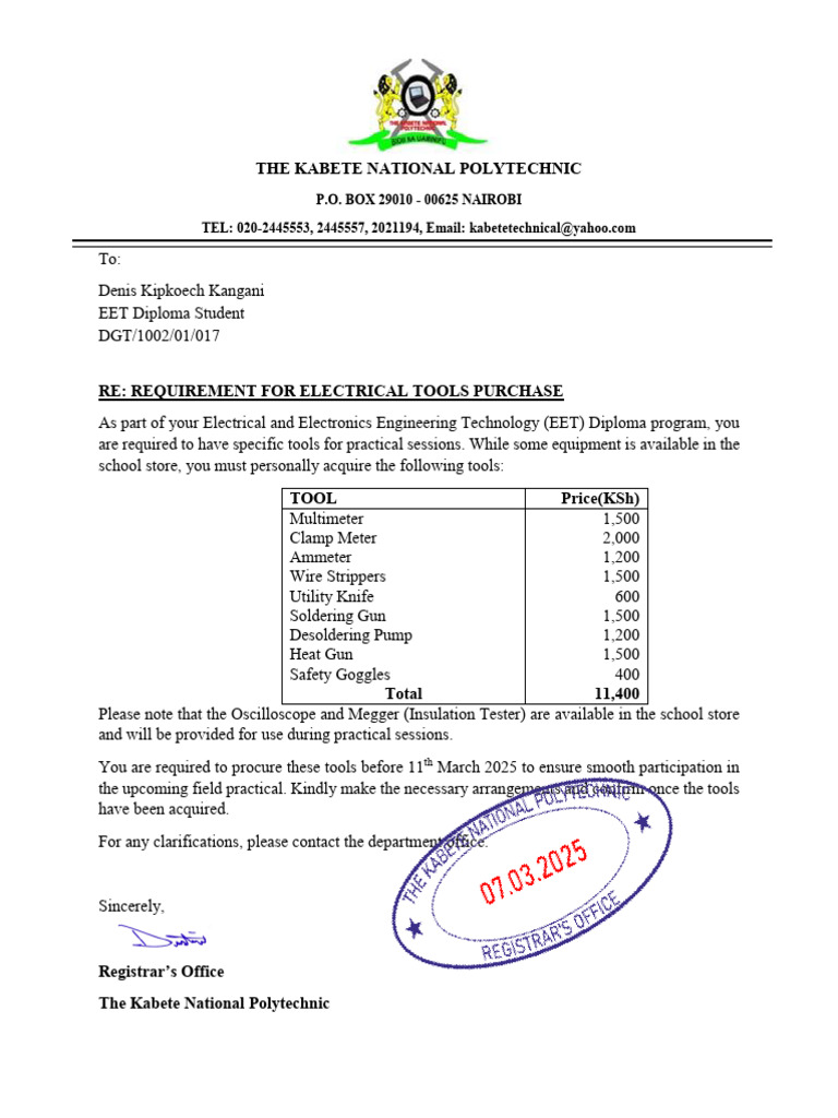 The Kabete National Polytechnic | PDF