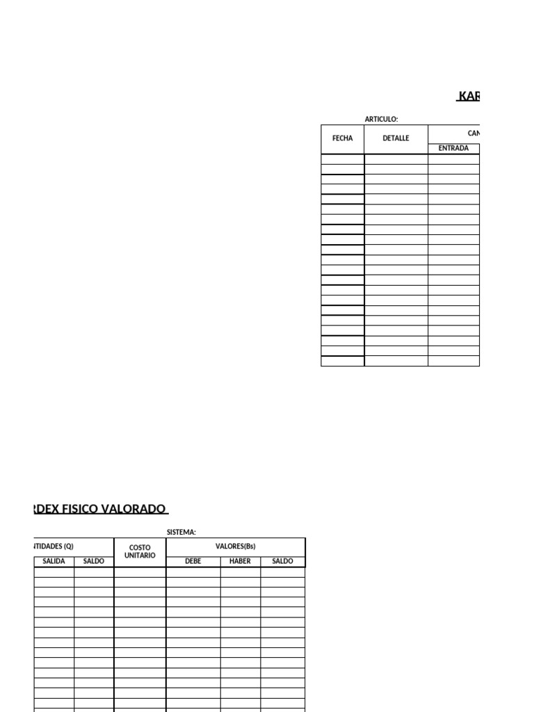 Kardex de Inventarios Físico Valorado | PDF