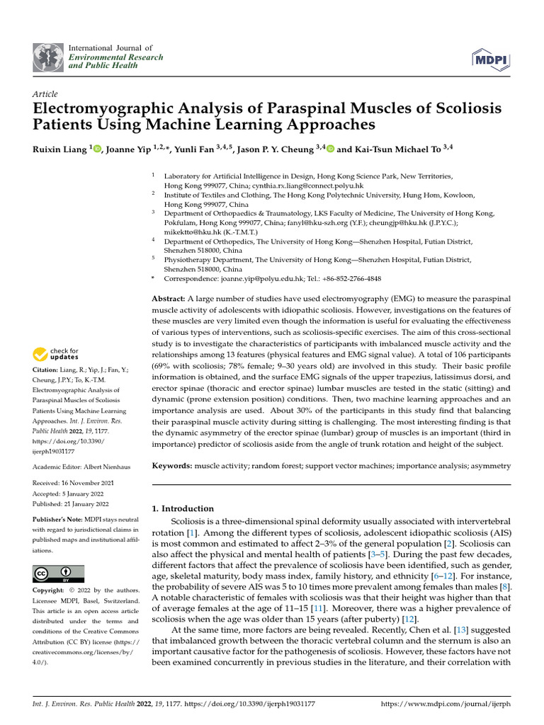 Electromyographic Analysis of Paraspinal Muscles of Scoliosis | PDF ...