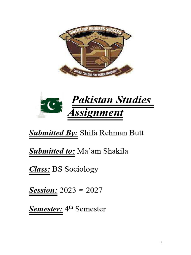 Pak Studies Sem 4 Assignment 2nd - 010221 | PDF | Smog | Air Pollution