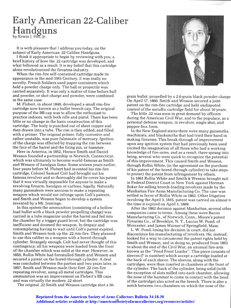 1976 B34 Early American 22 Caliber Handguns | PDF | Cartridge (Firearms ...