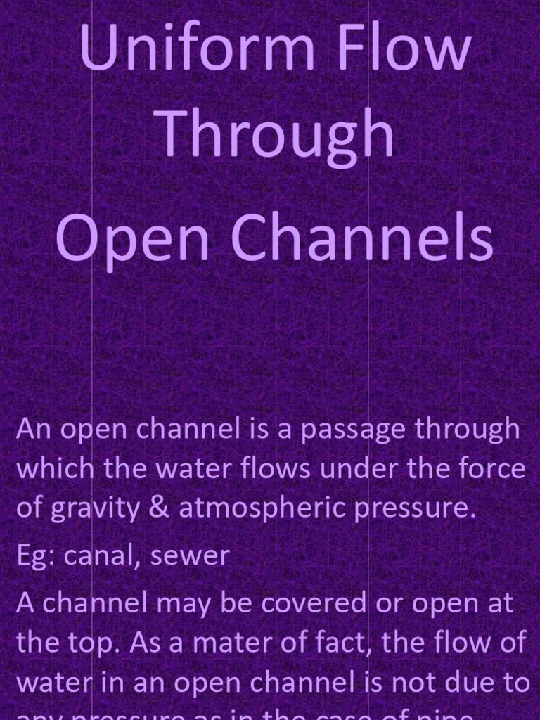 Uniform Flow in Open Channels | PDF | Applied And Interdisciplinary ...