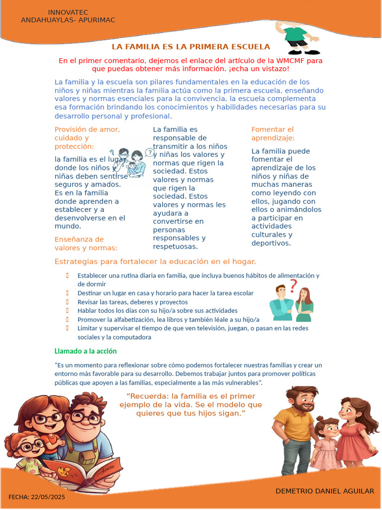 La Familia Es La Primera Escuela | PDF | Escuelas | Aprendizaje