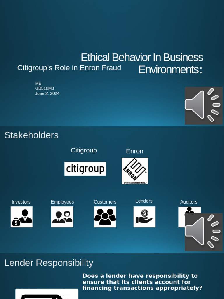 Citigroup's Ethical Failures in Enron Fraud | PDF | Enron | Accounting
