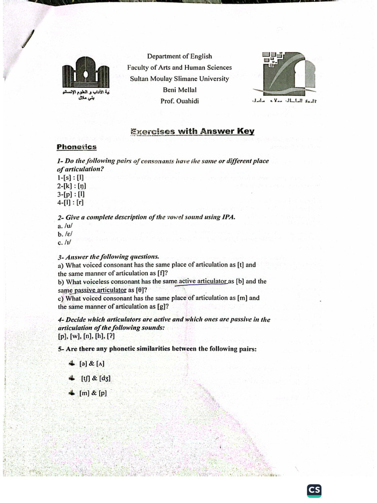 Intro To Ling, Exercices | PDF