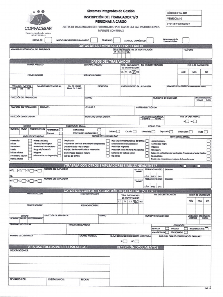 Comfacesar Con Sello | PDF