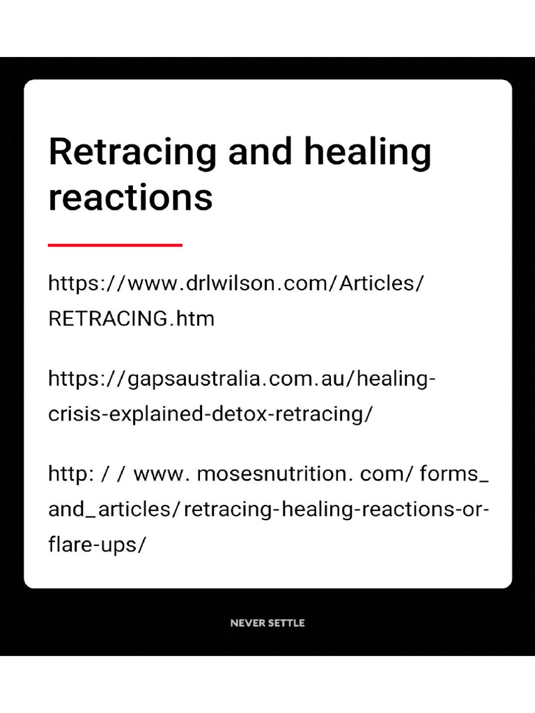 Retracing and Healing Reactions | PDF