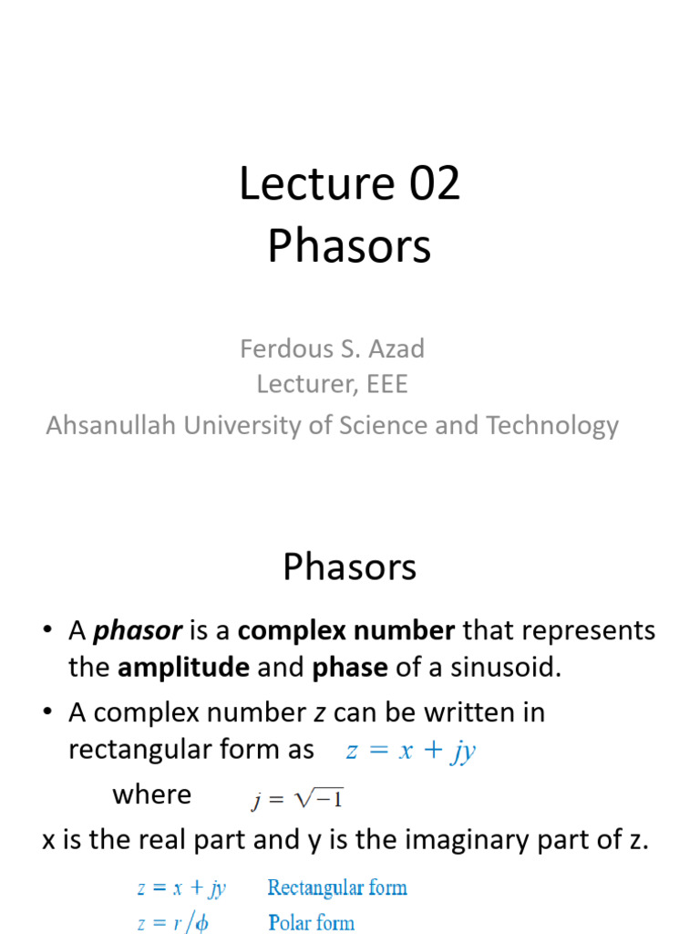 Lecture 2 Phasors | PDF