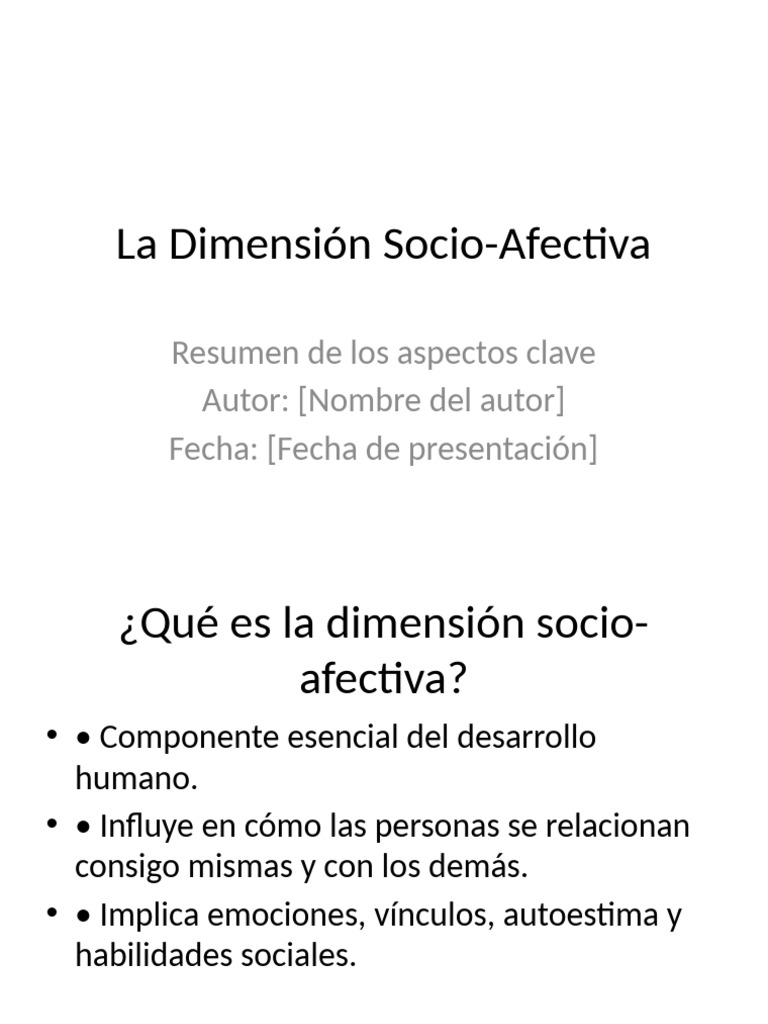 Importancia de la Dimensión Socio-Afectiva | PDF