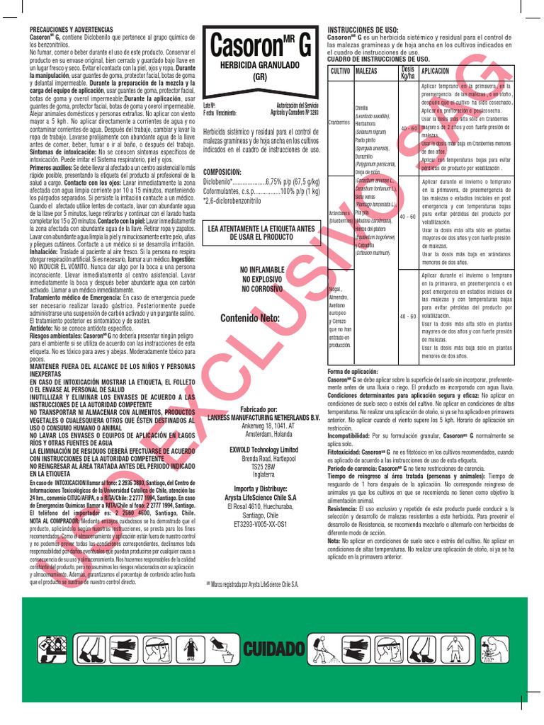 Casoron G 25-03-2019 Verde | PDF | Agua | Herbicida