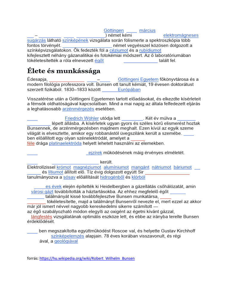 Robert Wilhelm Eberhard Bunsen | PDF