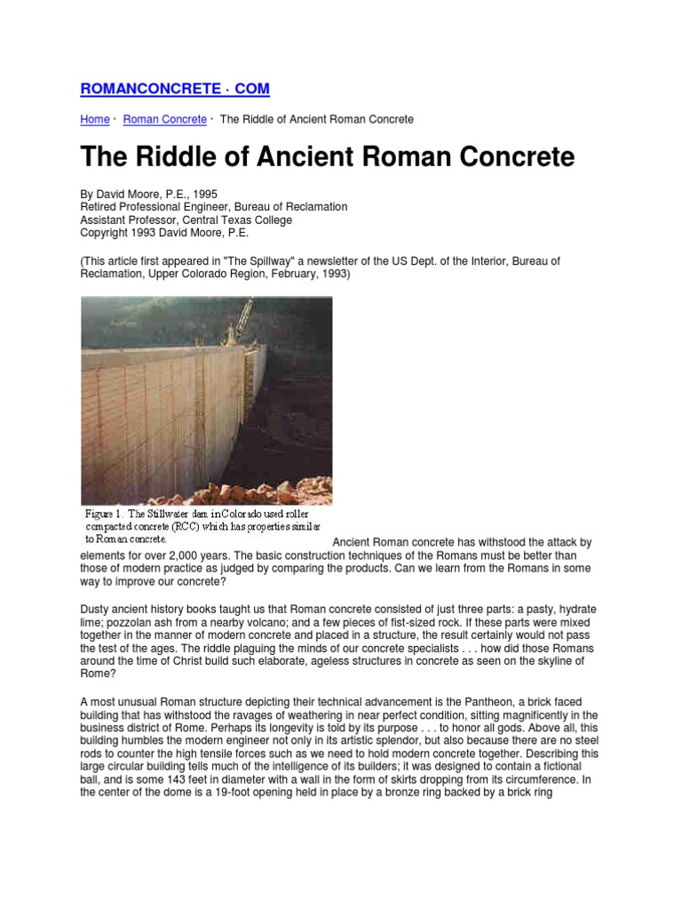 The Riddle of Ancient Roman Concrete | PDF | Building Materials ...