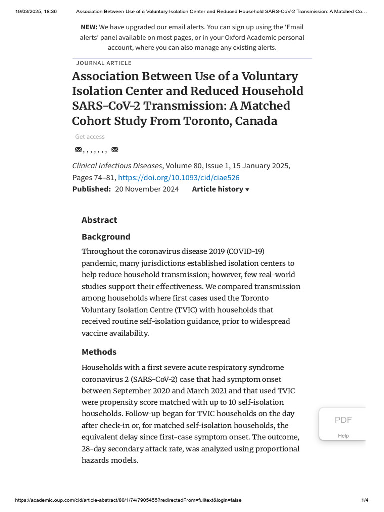 Voluntary Isolation Reduces SARS-CoV-2 | PDF | Medical Specialties ...