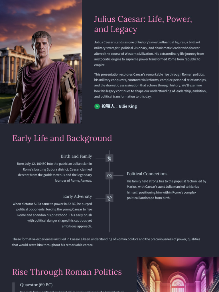Julius Caesar Life Power and Legacy | PDF | Julius Caesar | Roman Republic