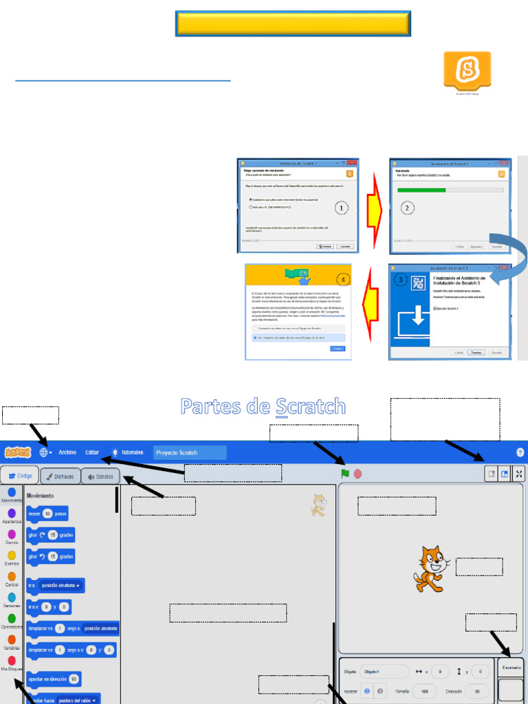 Taller 01 (Partes de Scratch) - 070134 | PDF | Scratch (lenguaje de ...