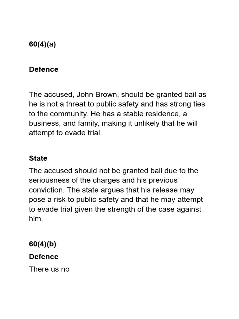 Bail Hearing Argument for John Brown | PDF | Bail | Trials