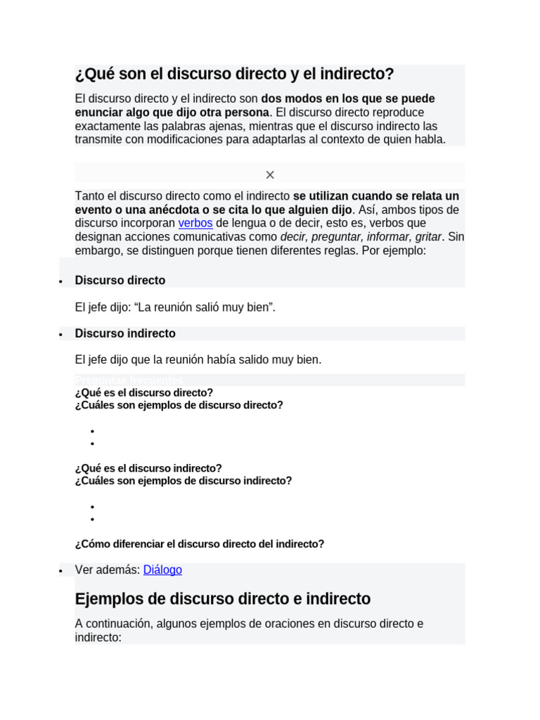 Qué Son El Discurso Directo y El Indirecto | PDF | Relaciones ...