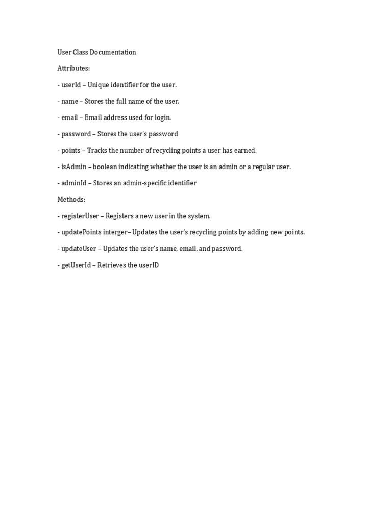 User Class | PDF