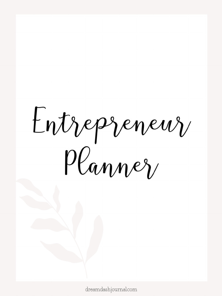 Entrepreneur Planner Free Printable PDF Printable 1121 | PDF