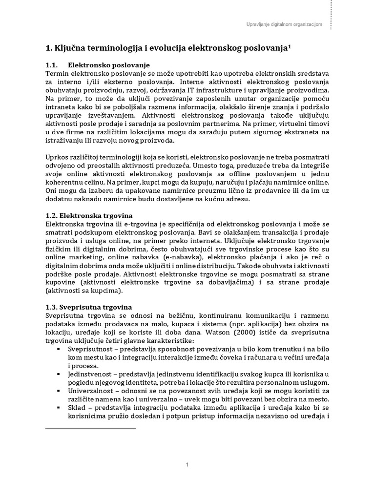 Elektronsko Poslovanje I Elektronska Trgovina | PDF
