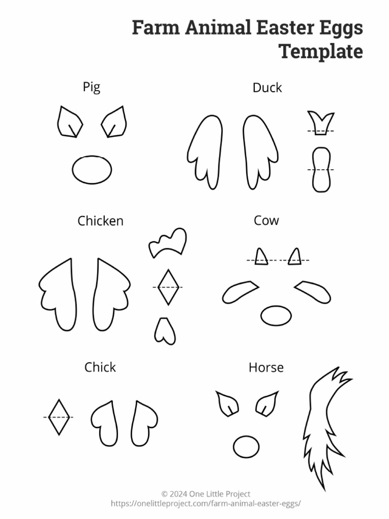 Farm Animal Easter Eggs Template | PDF