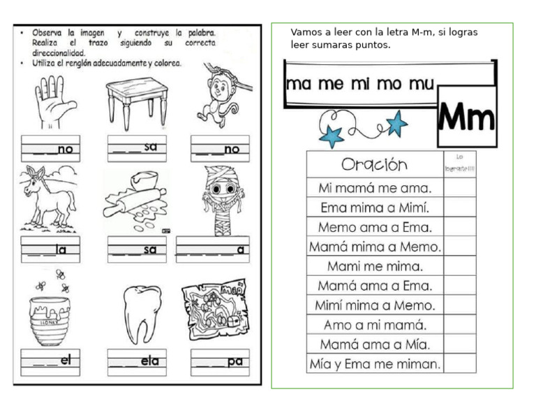 Actividades Letra M | PDF